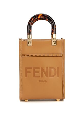 Fendi Kadın Sunshine Camel Deri Çanta Kahverengi EU