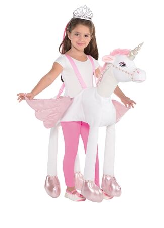 Amscan Kız Çocuk Unicorn Formlu Taşınabilir Kostümü Pembe Eu