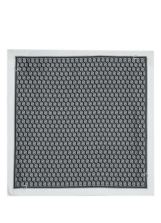 Salvatore Ferragamo Kadın Siyah Beyaz Desenli İpek Fular EU