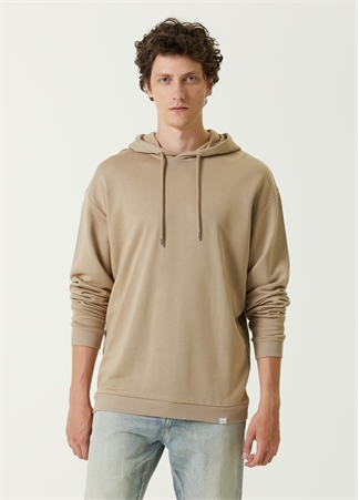 Les Deux Erkek Bej Kapüşonlu Logo Detaylı Sweatshirt S EU Les Deux Erkek Bej Kapüşonlu Logo Detaylı Sweatshirt S EU