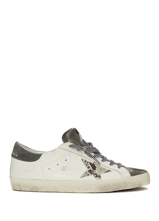 Golden Goose Erkek Super Star Beyaz Gri Deri Sneaker 42 EU Golden Goose Erkek Super Star Beyaz Gri Deri Sneaker 42 EU