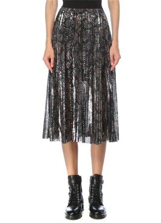 Maje Kadın Siyah Payetli Midi Etek 36 FR