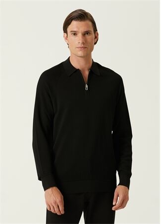 Network Erkek Slim Fit Siyah Kazak L EU