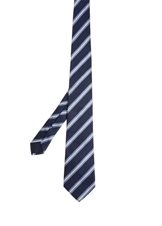 Beymen Collection Erkek Lacivert Verev Çizgili İpek Kravat EU IT