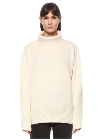 Arch4 Kadın Beyaz Balıkçı Yaka Kaşmir Kazak M EU