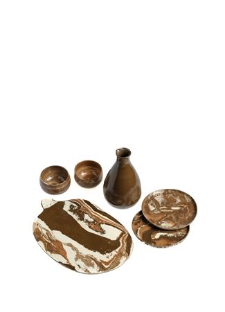 Joyso Tempranillo Kahverengi 6 Parça Şarap Seti Bej