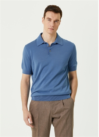 Zegna Erkek Mavi Polo Yaka T-shirt 48 It Zegna Erkek Mavi Polo Yaka T-shirt 48 It