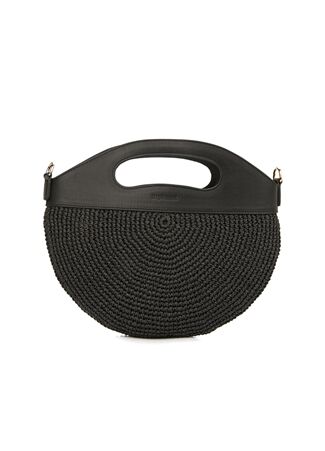 Divarese Kadın Siyah Hasır Omuz Çantası Eu