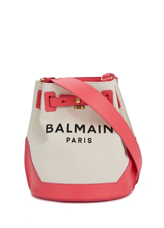 Balmain Kadın B Army Bej Pembe Logolu Omuz Çantası EU Balmain Kadın B Army Bej Pembe Logolu Omuz Çantası EU
