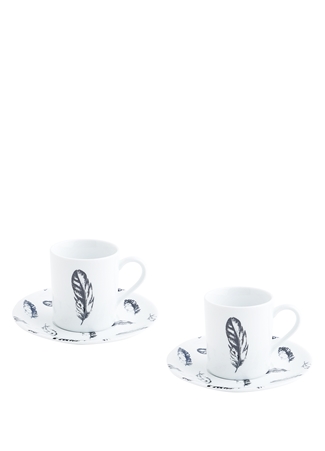 Mi Su Deco Tüy Desenli Porselen Fincan Seti Çok Renkli Mi Su Deco Tüy Desenli Porselen Fincan Seti Çok Renkli