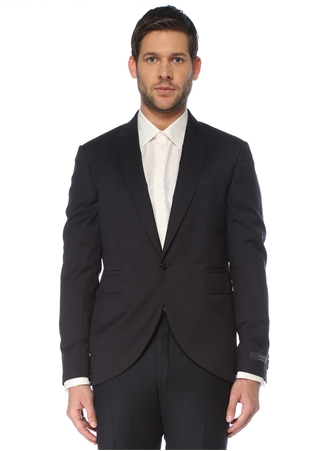 Cerimonia Erkek Lacivert Kelebek Yaka Yün Ceket 50 IT