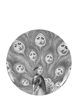 Fornasetti Tema e Variazioni no 259 Porselen Dekoratif Tabak Siyah Fornasetti Tema e Variazioni no 259 Porselen Dekoratif Tabak Siyah