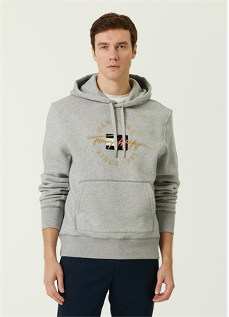 Tommy Hilfiger Erkek Seasonal Icon Kapüşonlu Organik Pamuk Sweatshirt Gri S EU Tommy Hilfiger Erkek Seasonal Icon Kapüşonlu Organik Pamuk Sweatshirt Gri S EU