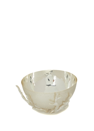 Coral&Co. Studio Mercan Detaylı Gümüş Rengi Kaplama Kase Gri Coral&Co. Studio Mercan Detaylı Gümüş Rengi Kaplama Kase Gri