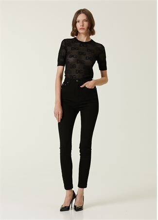Dolce&Gabbana Kadın Grace Siyah Skinny Jean Pantolon 42 IT