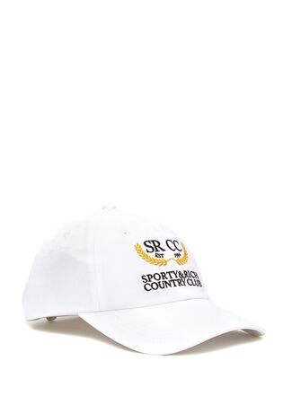 Sporty & Rich Kadın Beyaz Logo Nakışlı Erkek Şapka EU