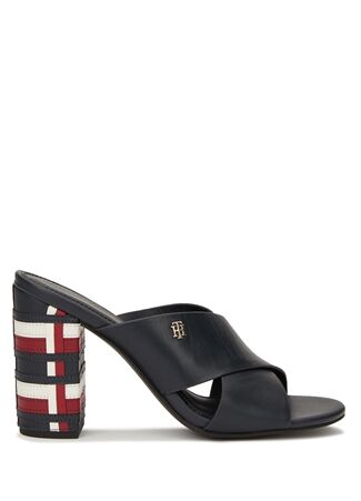 Tommy Hilfiger Kadın Lacivert Topuk Detaylı Deri Terlik 38 EU Tommy Hilfiger Kadın Lacivert Topuk Detaylı Deri Terlik 38 EU