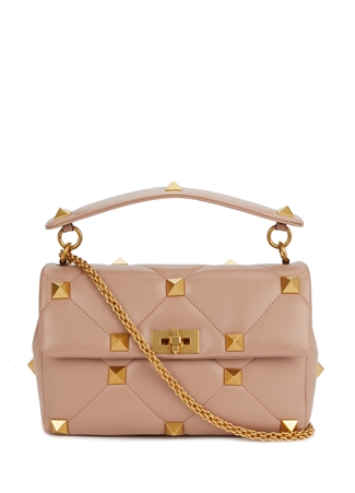 Valentino Garavani Kadın Rockstud Nude Deri Çanta Pembe EU Valentino Garavani Kadın Rockstud Nude Deri Çanta Pembe EU