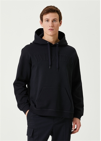 Valentino Erkek Lacivert Kapüşonlu Logolu Sweatshirt S EU Valentino Erkek Lacivert Kapüşonlu Logolu Sweatshirt S EU