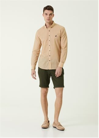 Beymen Club Erkek Regular Fit Haki Logolu Şort 46