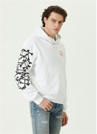 Amiri Erkek Beyaz Kapüşonlu Logolu Sweatshirt Siyah S Eu Amiri Erkek Beyaz Kapüşonlu Logolu Sweatshirt Siyah S Eu