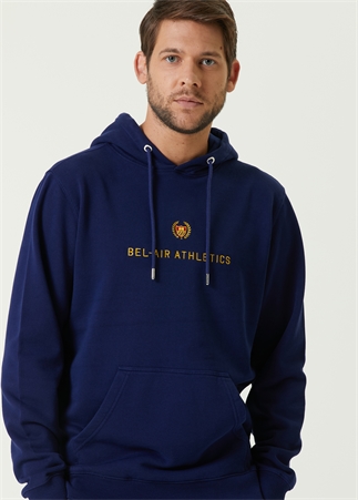 Bel-Air Erkek Lacivert Kapüşonlu Logolu Sweatshirt XS EU Bel-Air Erkek Lacivert Kapüşonlu Logolu Sweatshirt XS EU