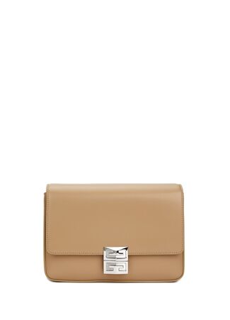 Givenchy Kadın 4G Medium Bej Logolu Deri Omuz Çantası EU