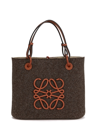 Loewe Kadın Square Kahverengi Logo Detaylı Yün Çanta EU Loewe Kadın Square Kahverengi Logo Detaylı Yün Çanta EU