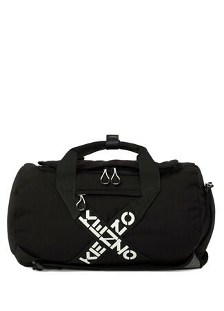 Kenzo Kadın Siyah Logo Baskılı Seyahat Çantası EU