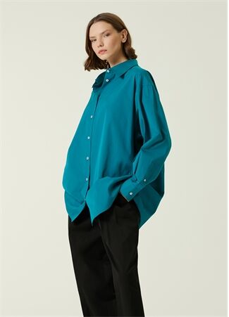 The Row Kadın Turkuaz Bol Gömlek Mavi S EU