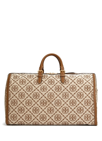 Tory Burch Kadın Bej Logo Jakarlı Seyahat Çantası EU Tory Burch Kadın Bej Logo Jakarlı Seyahat Çantası EU