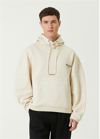 Wooyoungmi Erkek Beyaz Kapüşonlu Baskılı Sweatshirt 48 IT Wooyoungmi Erkek Beyaz Kapüşonlu Baskılı Sweatshirt 48 IT