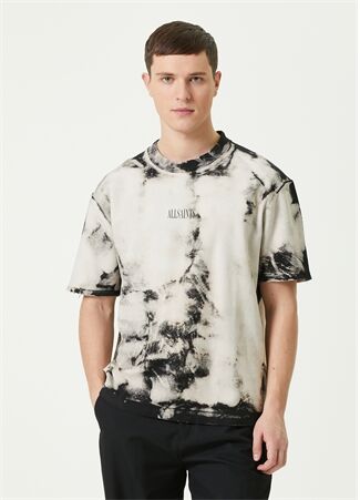 Allsaints Erkek Aran Siyah Beyaz T-shirt XS EU
