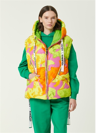 Kenzo Kadın Kapüşonlu Desenli Puff Yelek Siyah 0 EU Kenzo Kadın Kapüşonlu Desenli Puff Yelek Siyah 0 EU