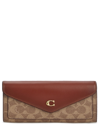 Coach Kadın Wyn Colorblock Signature Taba Deri Cüzdan Turuncu EU Coach Kadın Wyn Colorblock Signature Taba Deri Cüzdan Turuncu EU