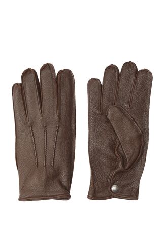 Beymen Collection Erkek Kahverengi Deri Eldiven L EU
