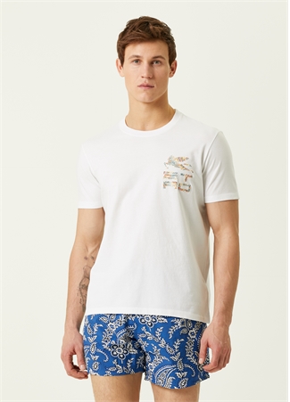 Etro Erkek Beyaz Logolu T-shirt S EU Etro Erkek Beyaz Logolu T-shirt S EU