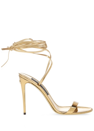 Dolce&gabbana Kadın Gold Deri Sandalet Altın Rengi 36 Eu