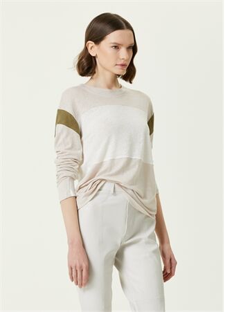 Iro Kadın Krem Bej Keten T-shirt Haki Xs Eu