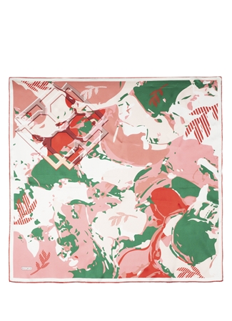 Beymen Kadın Colorblocked Karışık Desenli 90x90 İpek Eşarp Kırmızı EU
