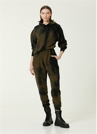 Allsaints Kadın Pippa Siyah Haki Batik Desenli Eşofman Altı L EU