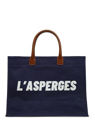 Blinq Kadın Lacivert Baskılı Kanvas Alışveriş Çantası EU