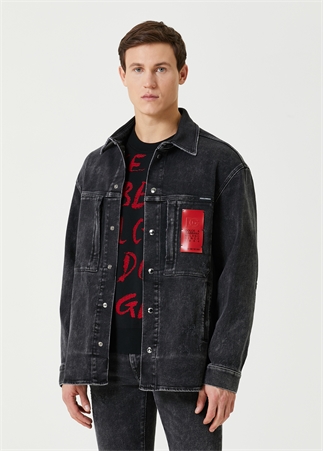 Dolce&Gabbana Erkek Koyu Gri Logolu Jean Ceket 46 IT Dolce&Gabbana Erkek Koyu Gri Logolu Jean Ceket 46 IT