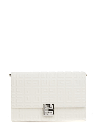 Givenchy Kadın 4G Medium Chain Ekru Deri Omuz Çantası Beyaz EU Givenchy Kadın 4G Medium Chain Ekru Deri Omuz Çantası Beyaz EU