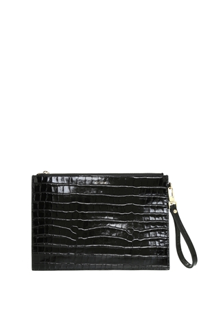Beymen Kadın Aden Siyah Krokodil Dokulu Deri El Portföyü EU