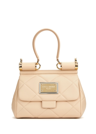 Dolce&Gabbana Kadın Sicily Altın Rengi Kapitoneli Deri Omuz Çantası Pembe EU Dolce&Gabbana Kadın Sicily Altın Rengi Kapitoneli Deri Omuz Çantası Pembe EU