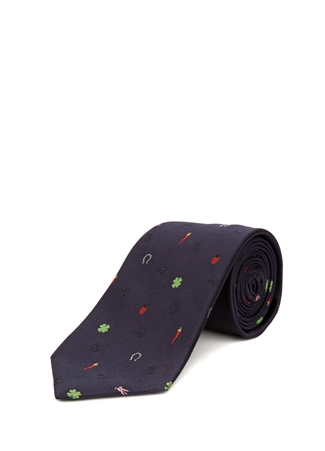 Etro Erkek Lacivert Mikro Desenli İpek Kravat EU Etro Erkek Lacivert Mikro Desenli İpek Kravat EU