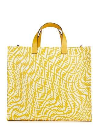 Fendi Kadın Sarı Beyaz Logo Baskılı Çanta EU