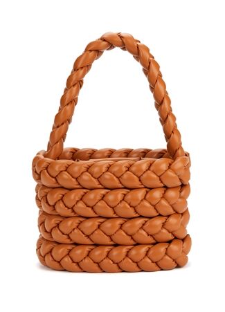 A.w.a.k.e. Mode Kadın Taba Örgü Şeritli El Çantası Turuncu EU