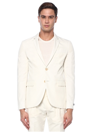 Fendi Erkek Beyaz Kelebek Yaka Ceket 50 IT